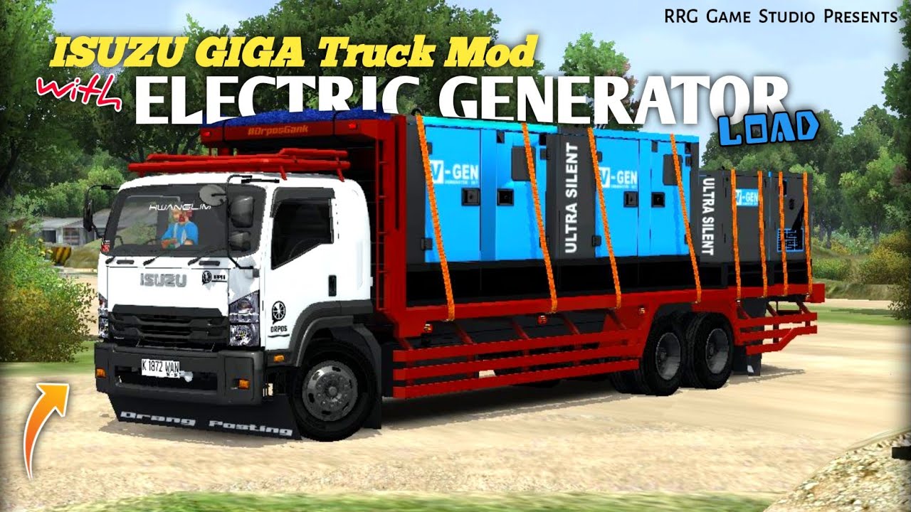 🤩🔥Isuzu Giga Truck Mod with Electric Generator Load | Bussid v4.3.3 ...