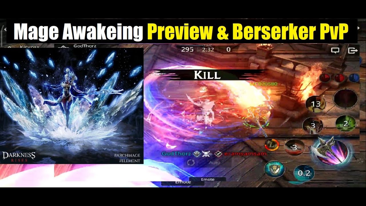 Darkness Rises Mage Awakening Preview & Berserker PvP - YouTube
