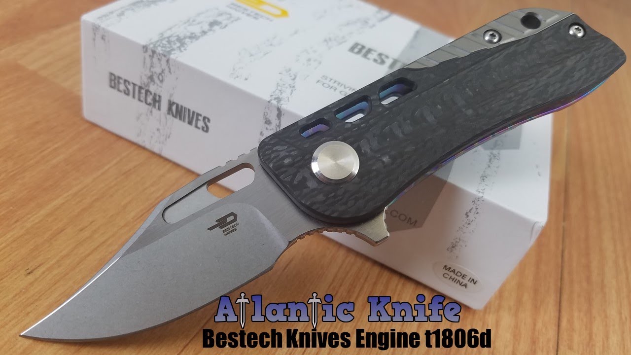 BESTECH KNIVES ENGINE BOWIE GRAY SPECTRUM TITANIUM CF S35VN FOLDING ...