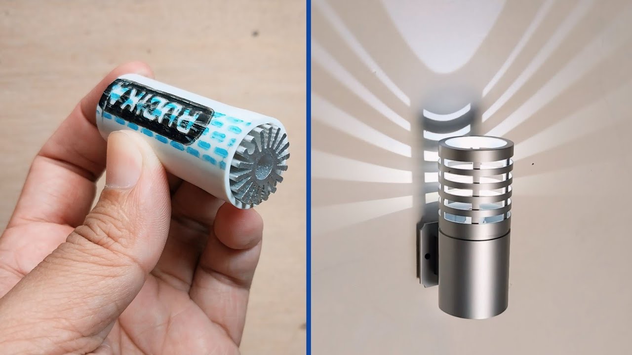 How to Make LED Decorative Wall Lights at Home | PVC Pipe Craft Ideas ...