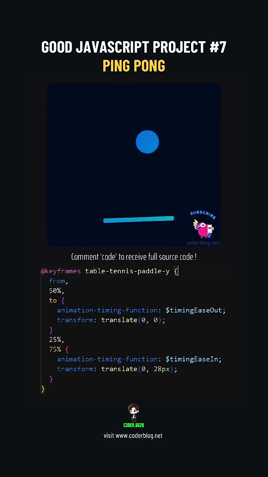Web Project 7 Ping Pong Coderblog Css Developer Development Tutorial Webseries Html Js