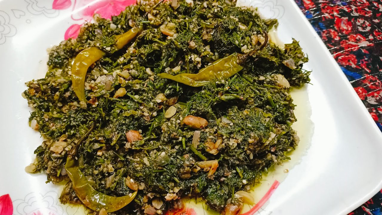 Shepu Bhaji with Peanuts | Dill Leaves recipe | Shepu Bhaji | Suva ...
