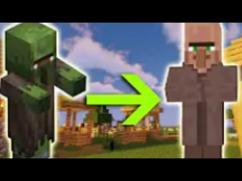 how to convert a zombie into a villager | easy trick of minecraft | in ...