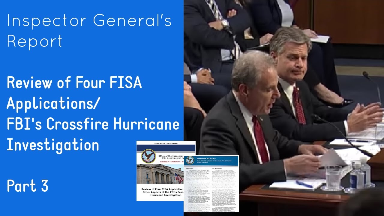 Inspector General Report: Review Of FISA Applications/FBI Crossfire ...