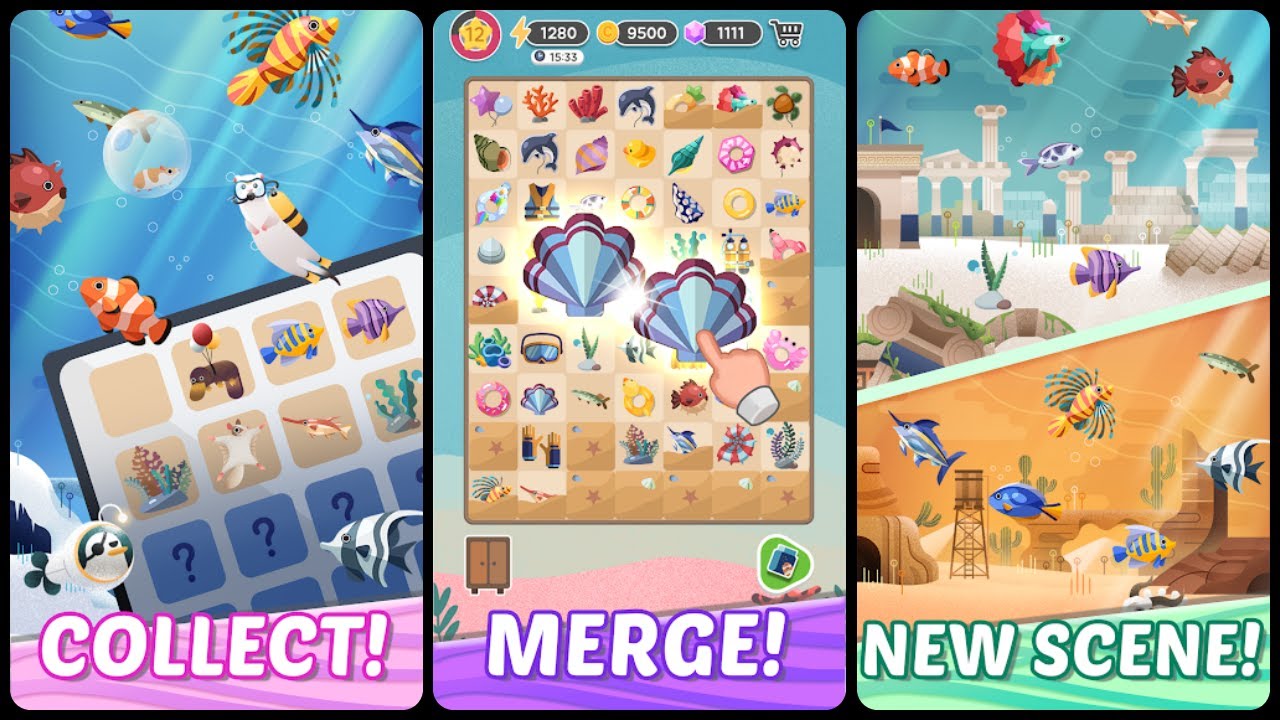 Merge Aquarium Game Gameplay Android Mobile - YouTube