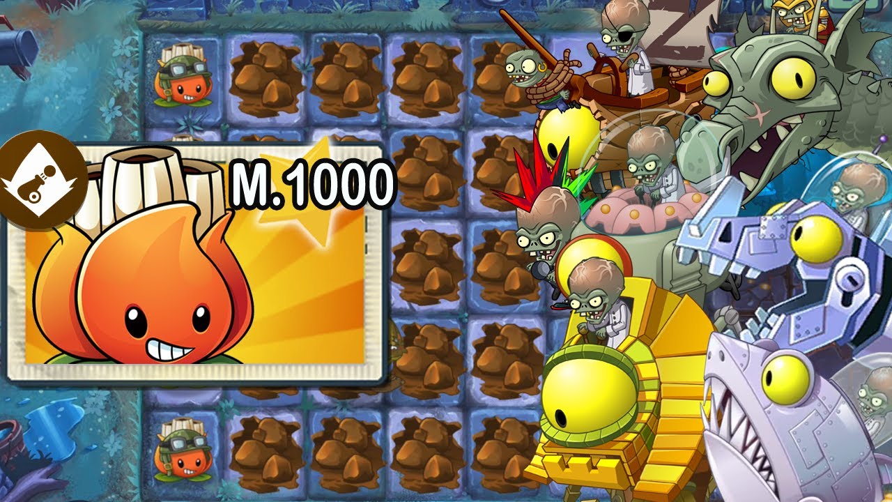 Plants vs Zombies 2 - Akee Nivel 1000 vs Todos los Zombot - YouTube