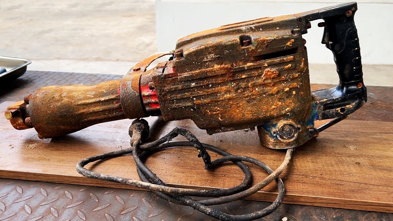 Restore Rusted Hammer Drill, Burnt Wire, Restore Large Hammer Drill ...