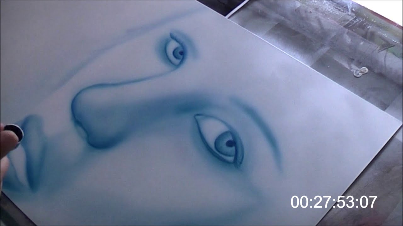 Airbrush - Blue-Girl - Speed Paint (HD) - YouTube
