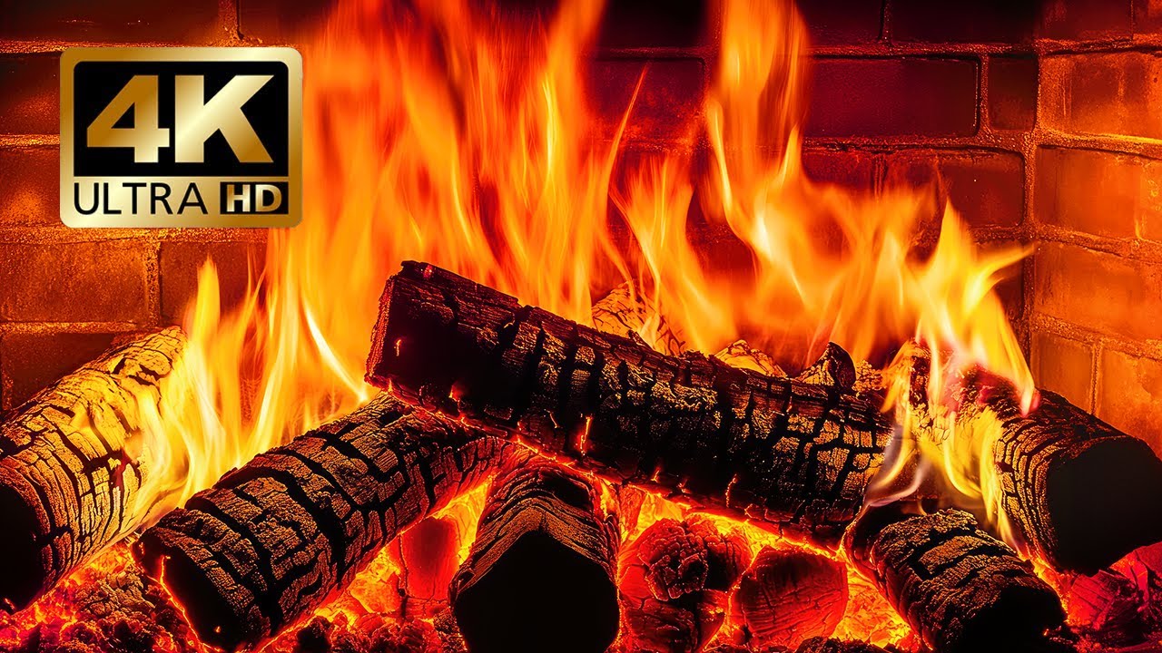 🔥 Cozy Fireplace 4K (12 HOURS). Burning Fireplace with Crackling Fire ...