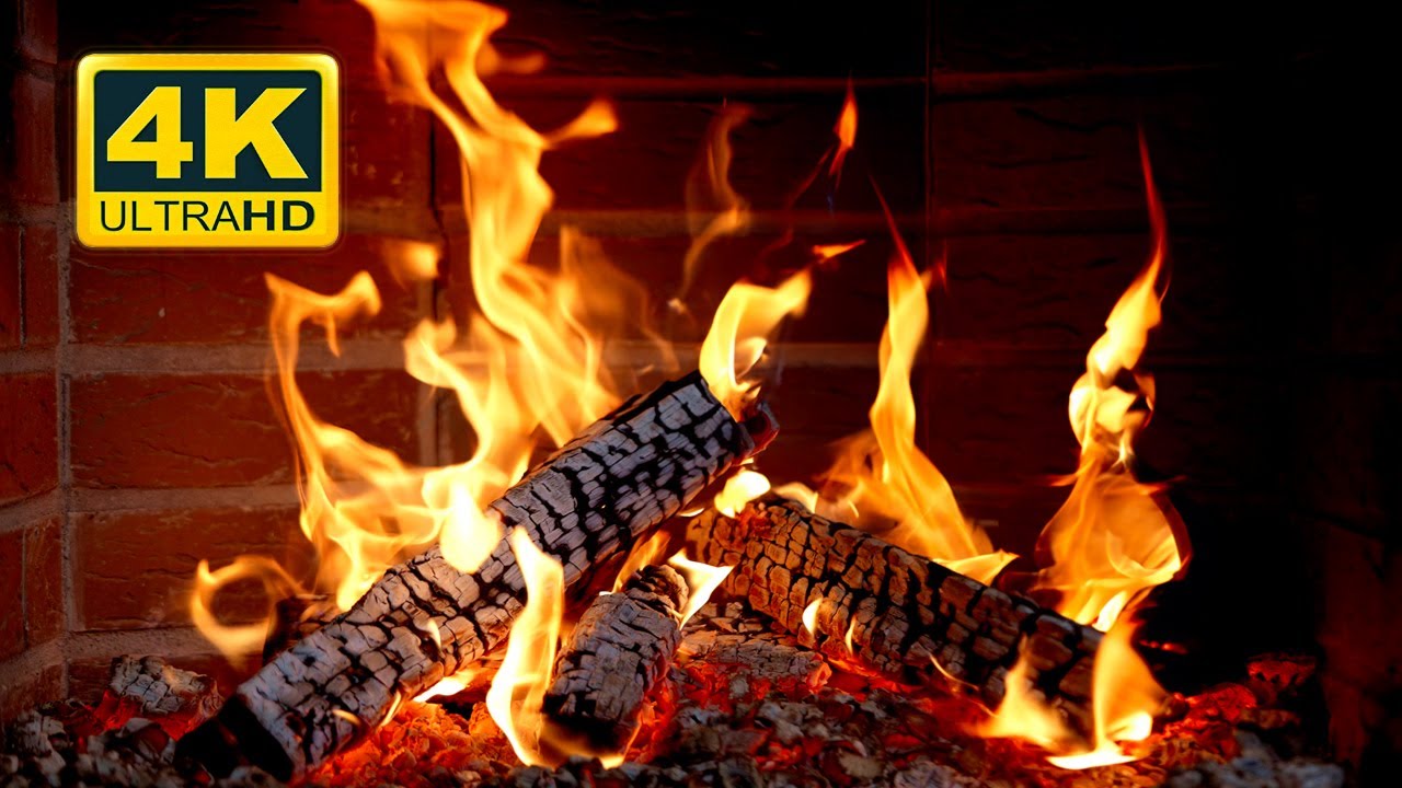 🔥 Calm Fireplace Ultra HD 4K. Fireplace with Crackling Fire Sounds ...