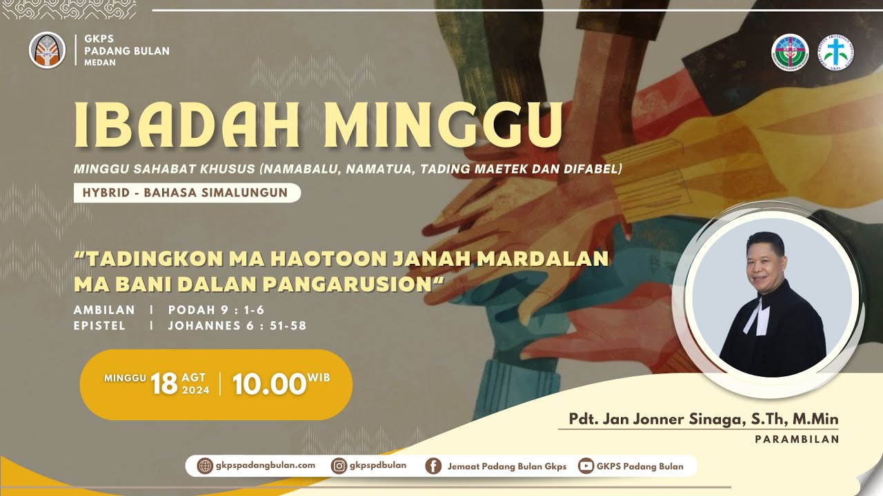 Kebaktian B. Simalungun|Pdt. Jan Jonner Sinaga|Minggu, 18 Agustus 2024 ...