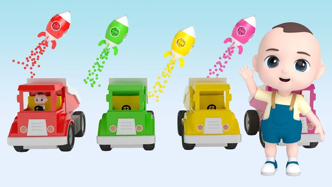 Early education animation: Dudu drives a toy dumper to transport ...