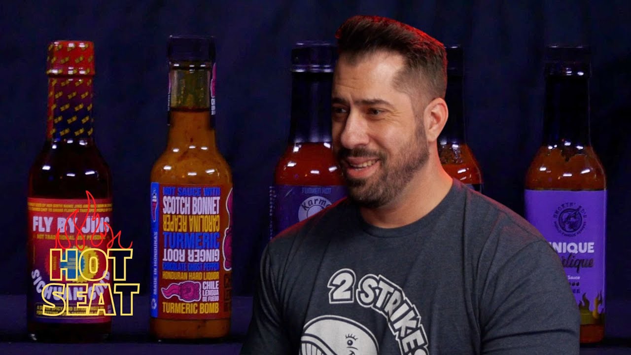 Mr. Grimes thinks cats are judging him while eating spicy wings! - YouTube