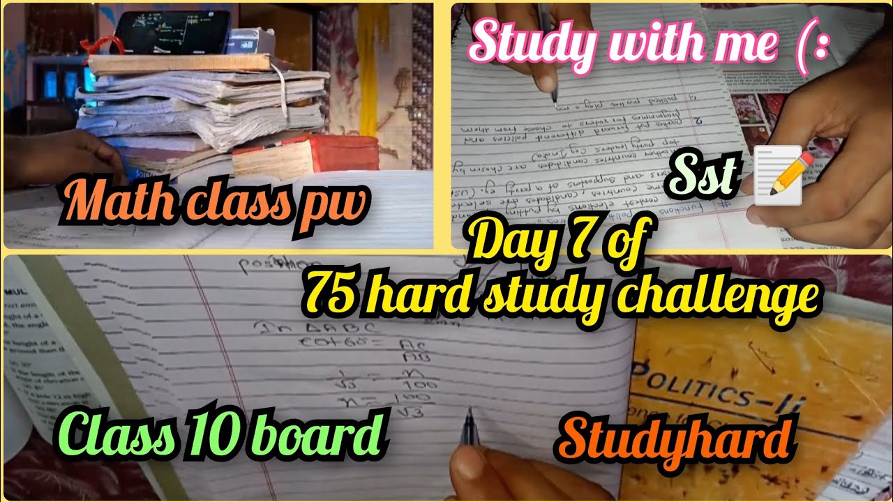 Day 7 of 75 hard study challenge💪|only *3 months* left for class 10 ...