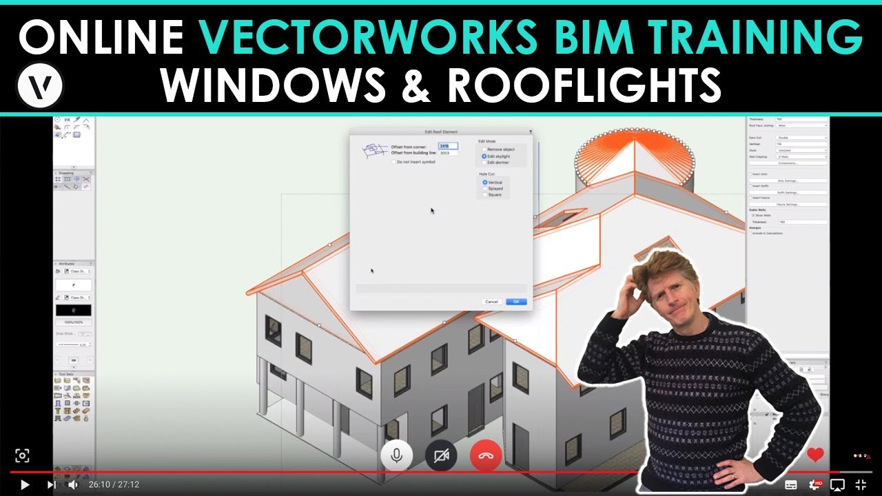 Vectorworks BIM Training: Windows & Rooflights - YouTube