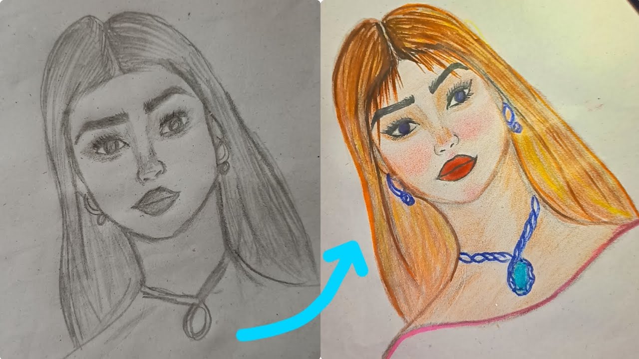 How to draw a Girl / pencil sketch drawing full tutorial ️ - YouTube