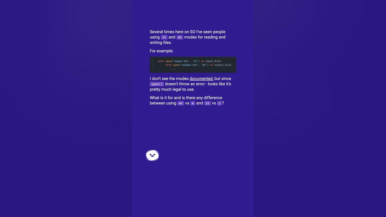 Open files in 'rt' and 'wt' modes #shorts - YouTube