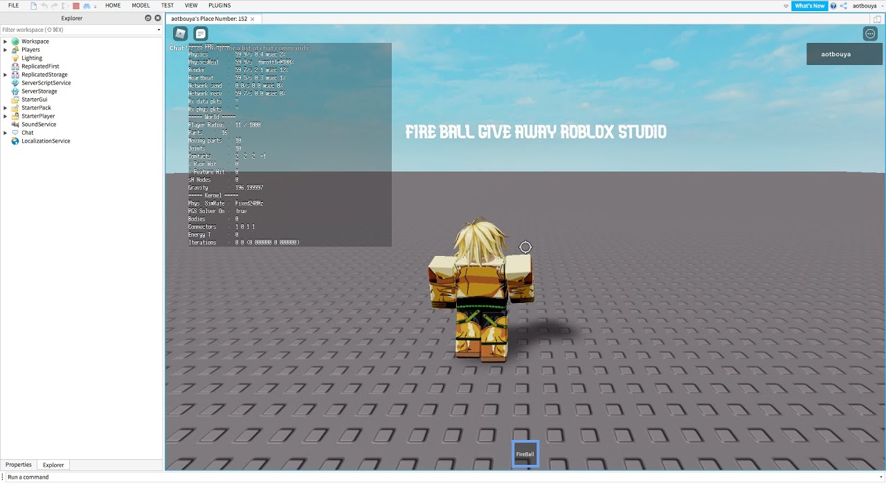 Roblox Studio: แจก fireball ( จะทำแจกเป็น Tutorial) - YouTube