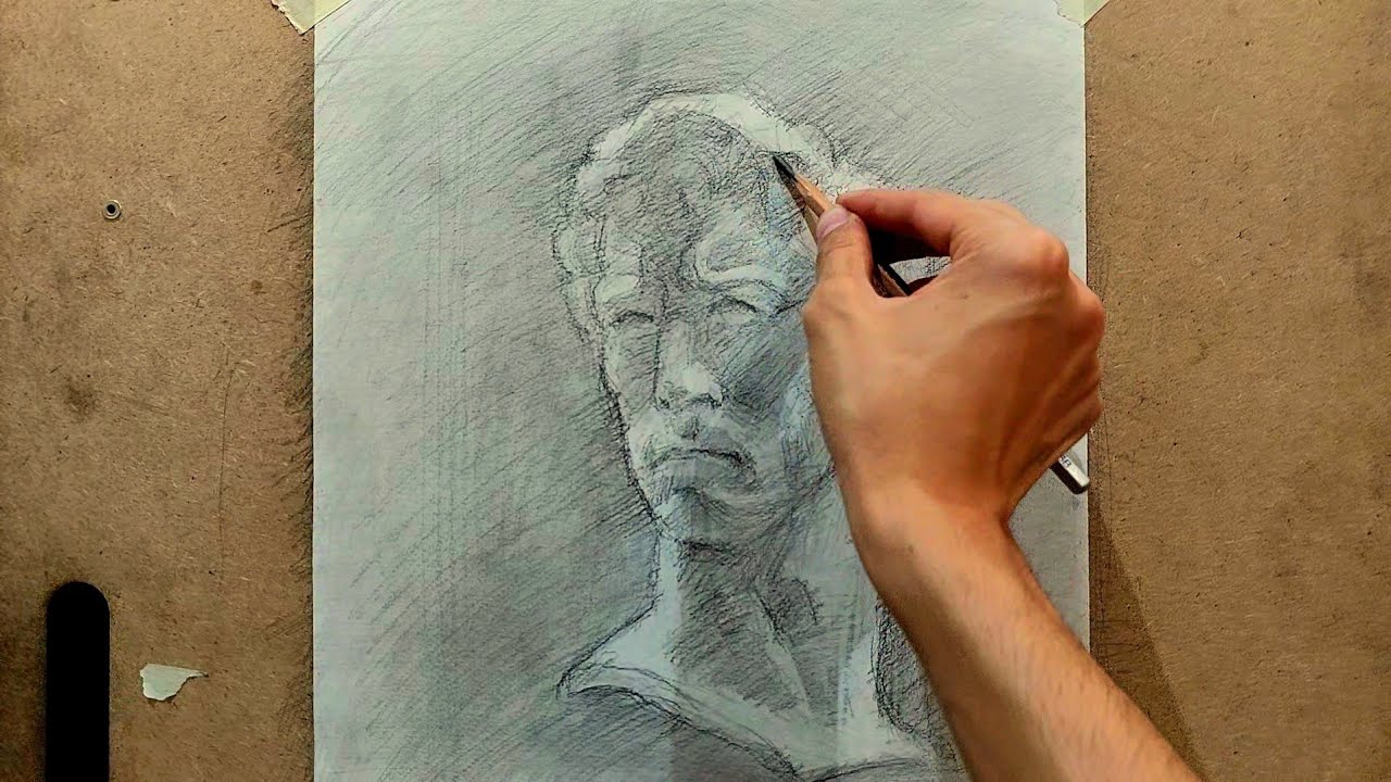 how to draw portrait with pencil - YouTube