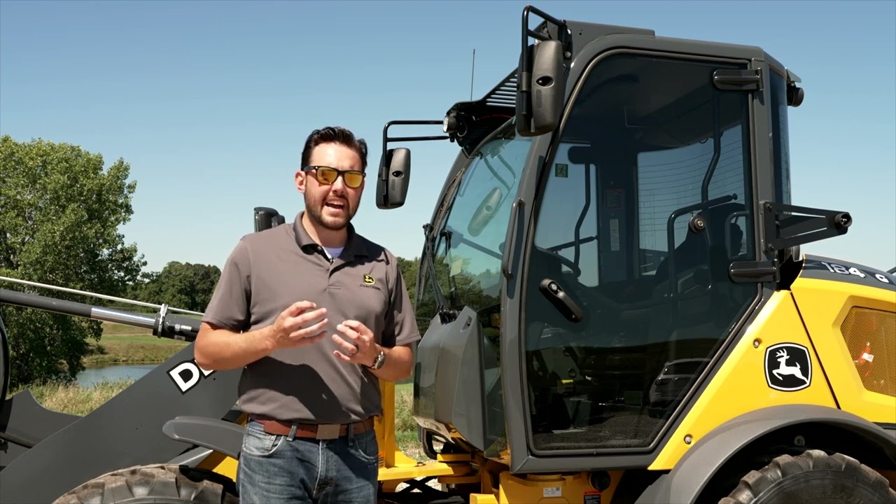 John Deere 184 G-Tier Compact Wheel Loader walk-around - YouTube