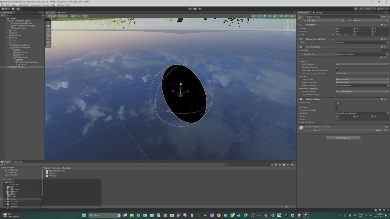 Unity VR Roller Coaster Shooter Tutorial (40) Create Primitive Bullet 3D Model - YouTube
