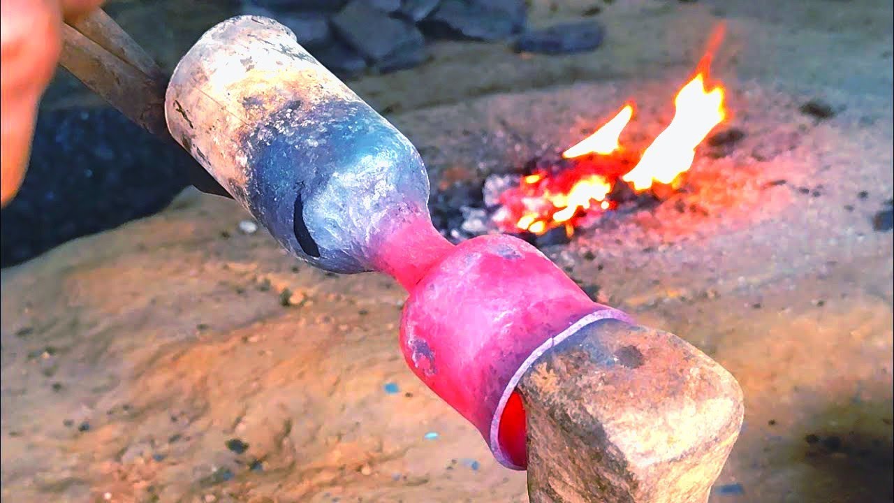 Process of making a small bell | Blacksmith | Make a bell from a pipe ...