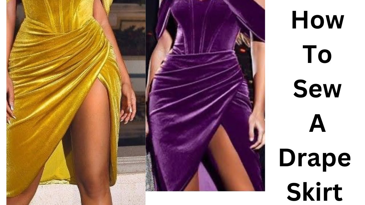 How to cut and sew a drape skirt - YouTube