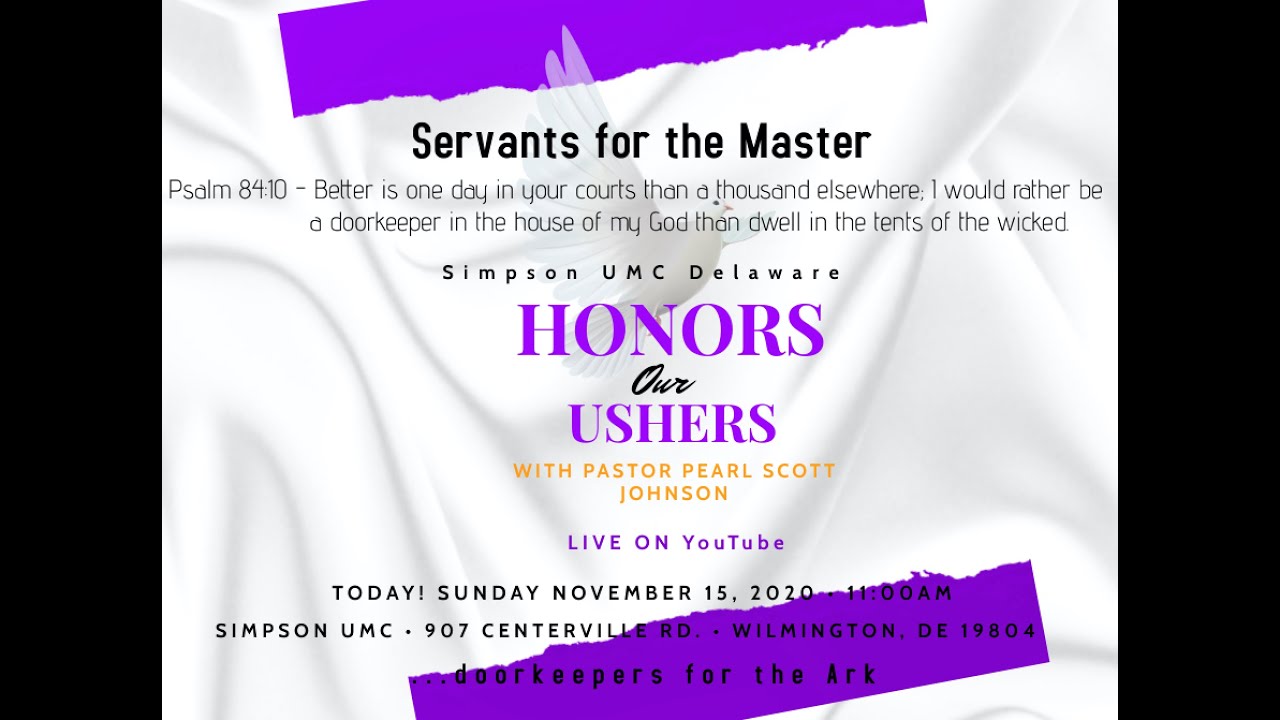 Annual Ushers Sunday Service 11-15-20 - YouTube