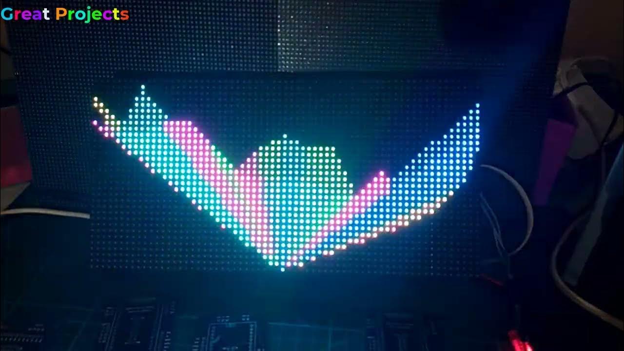 Spectrum Music Visualizer P4 Matrix 64x32 And Esp32 16 Mode - YouTube