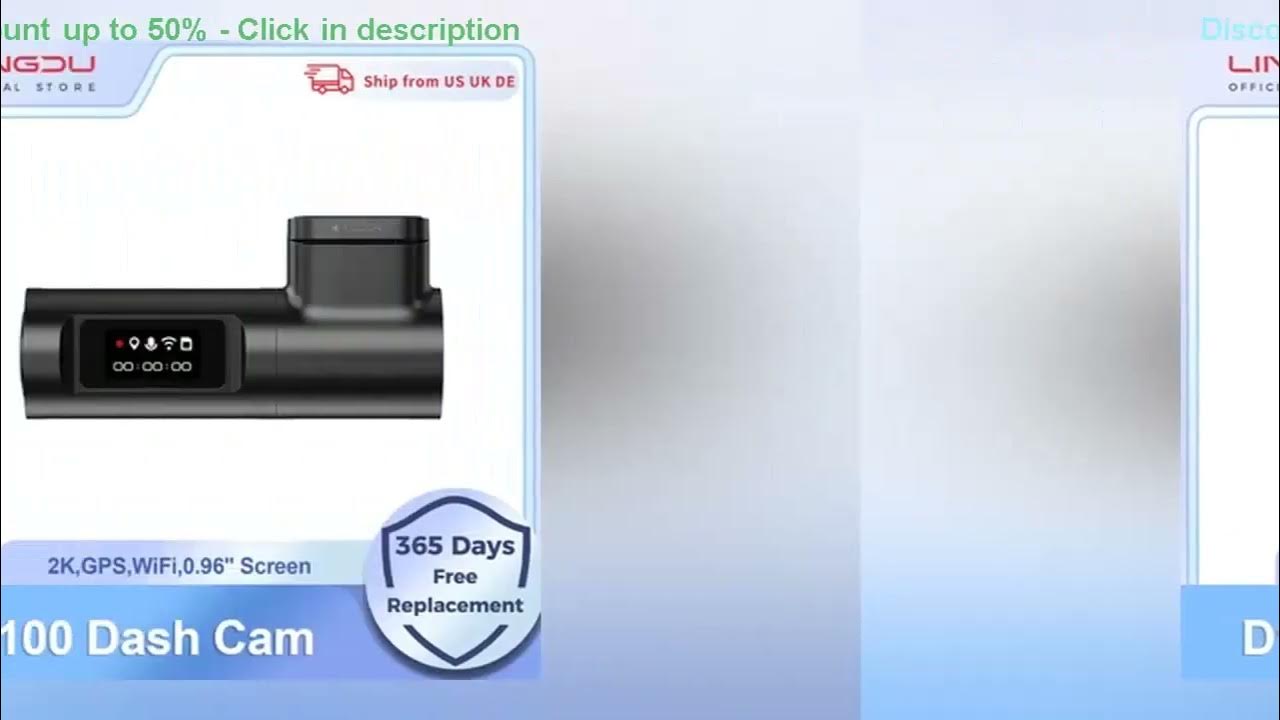 LINGDU D100 Dash Cam 2K 1440P Car DVR WiFi Built in GPS Voice Control ...
