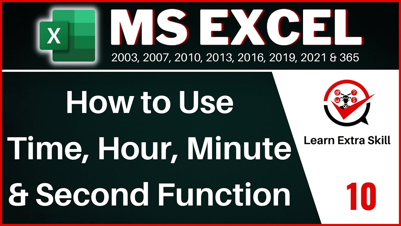 How to use Time Hour Minute Second Function in Excel || Excel Function Series By Rohan - YouTube