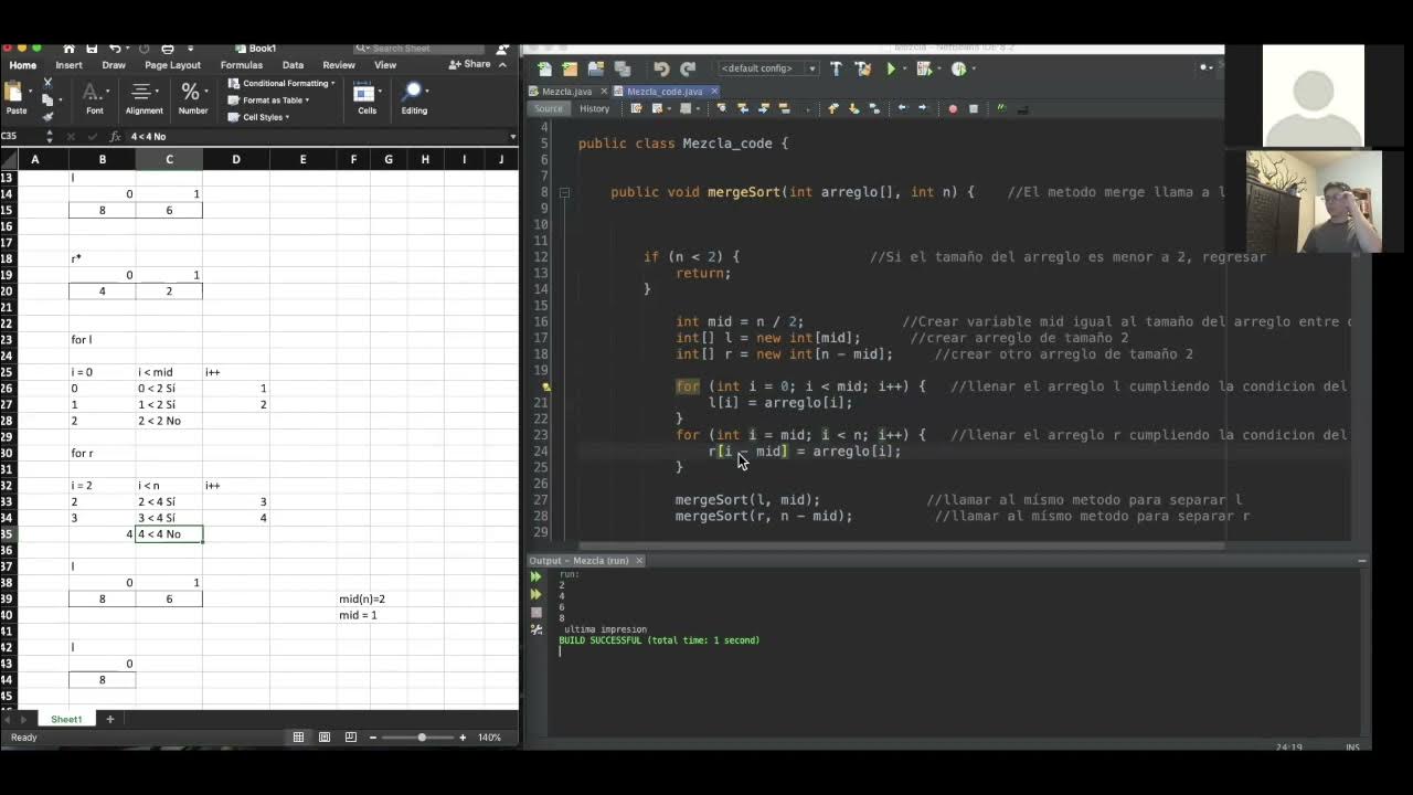 Explicación del algoritmo Merge Sort con prueba de escritorio (Java ...