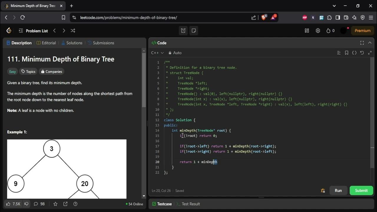برمجهleetcode-111 - YouTube
