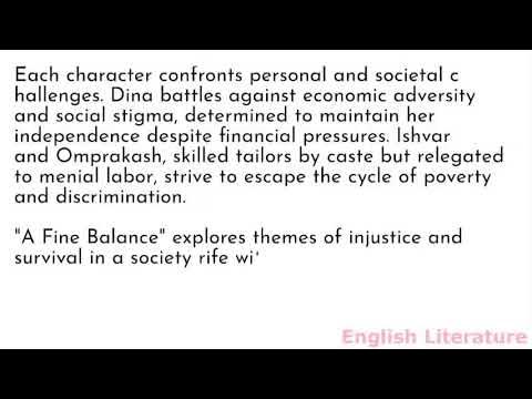 Summary and analysis of A Fine Balance by Rohinton Mistry - YouTube