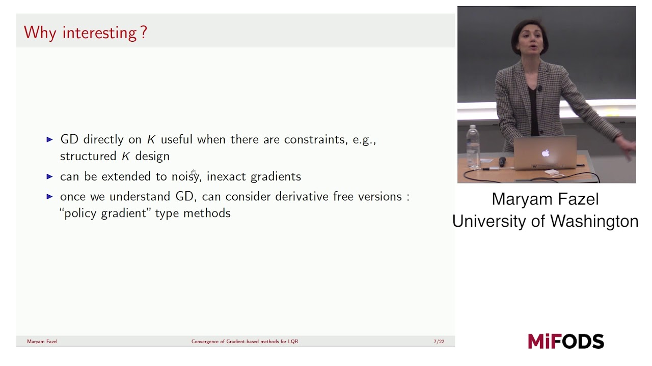 Maryam Fazel (UW) -- Convergence of Gradient-based Methods for the ...