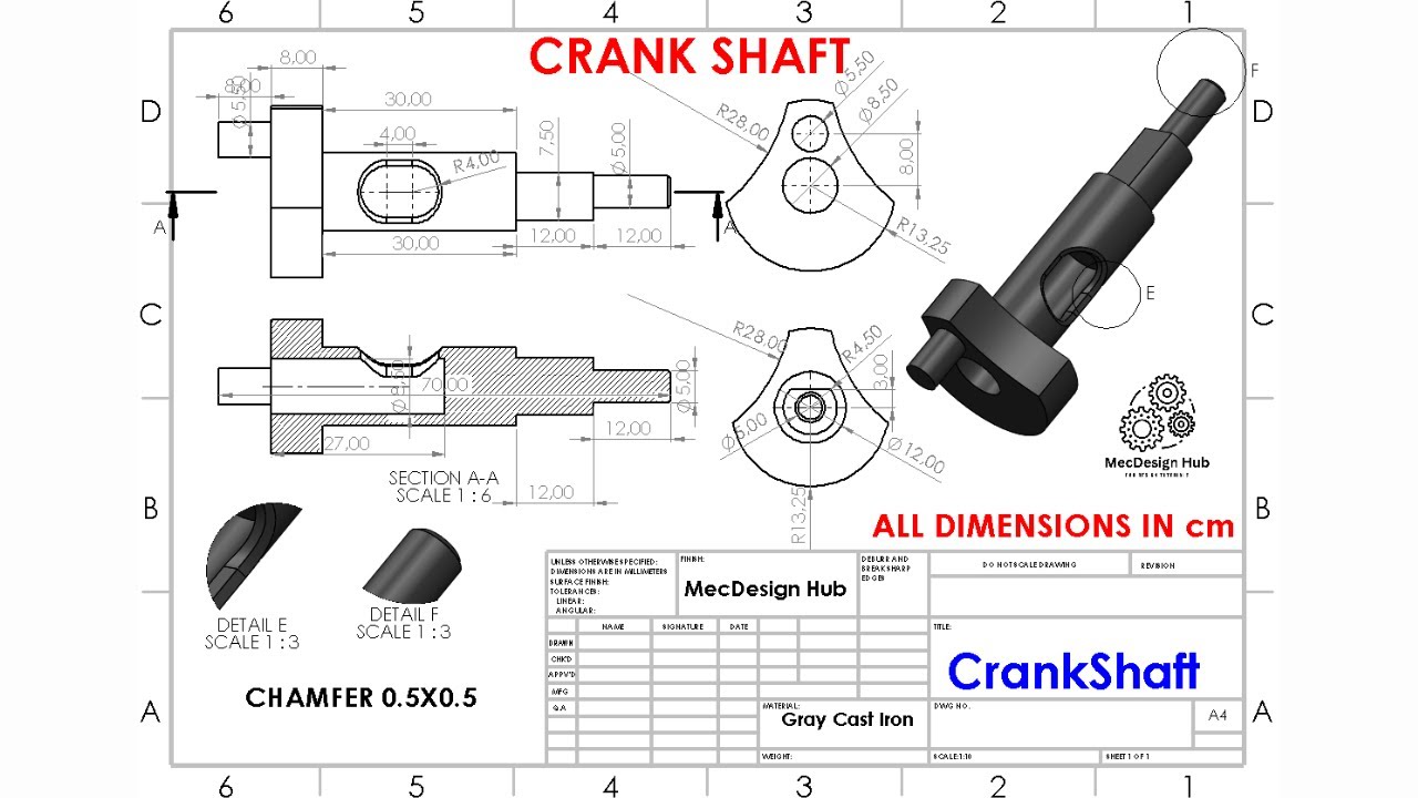 SolidWorks Tutorial: Designing a Crankshaft - YouTube