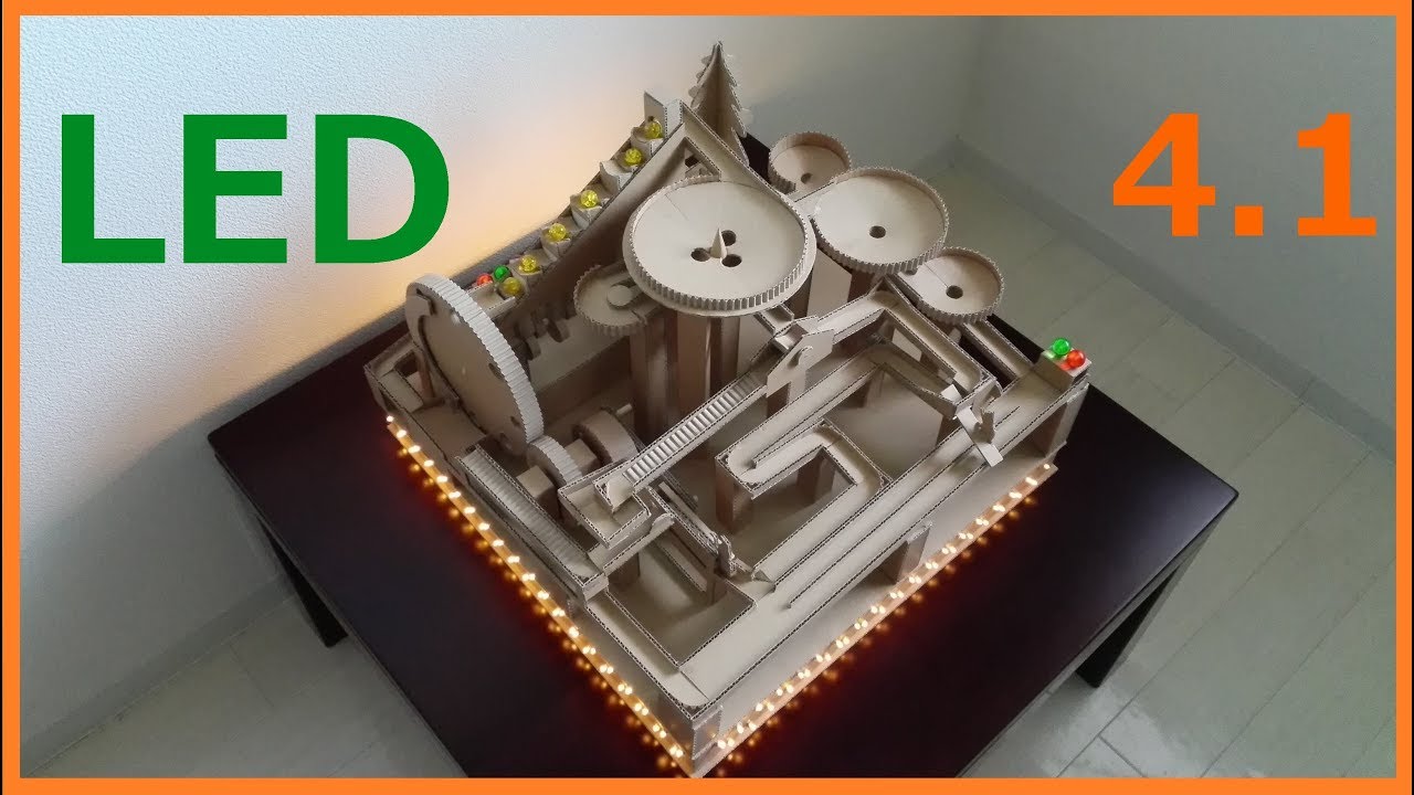 Marble Run Machine 4.1【Cardboard】LED - YouTube