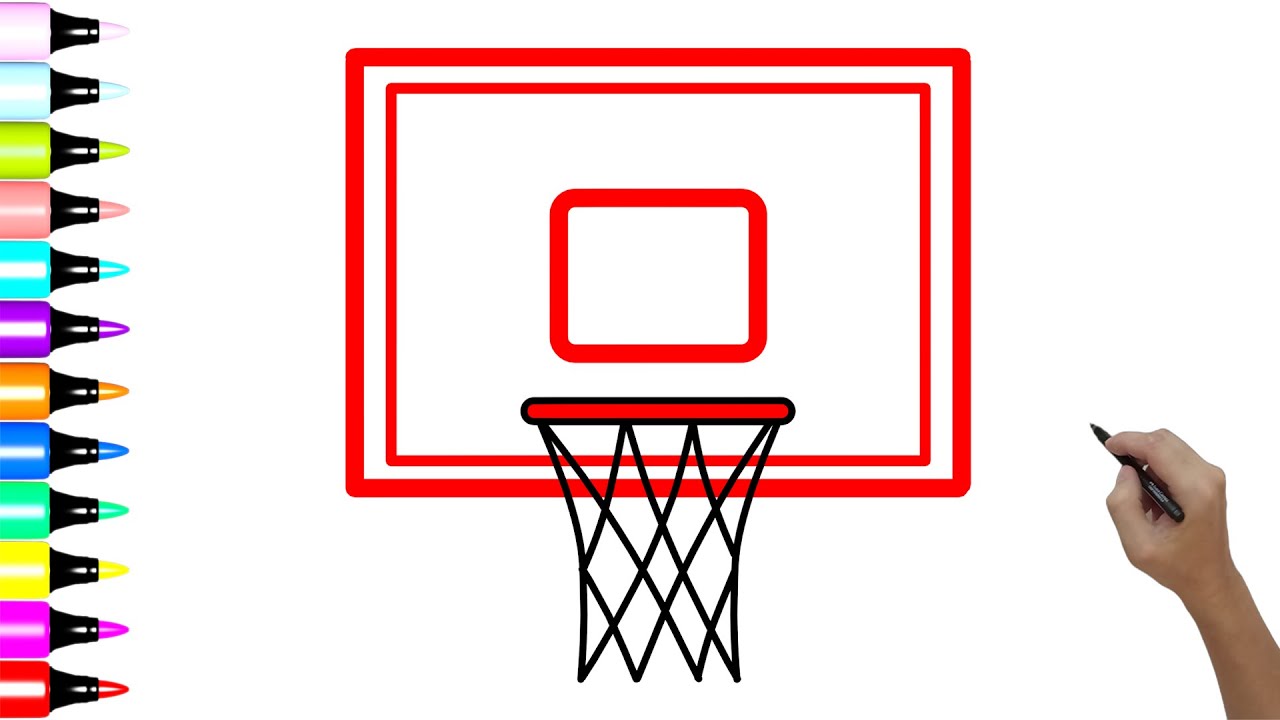 How to to Draw a Basketball Hoop - Drawing a Basketball Goal - Follow ...