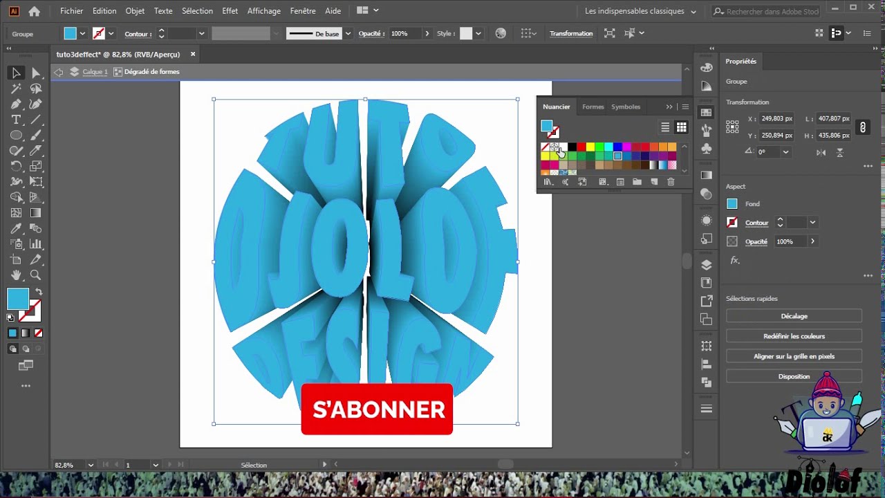comment faire un cercle 3D et un text - YouTube