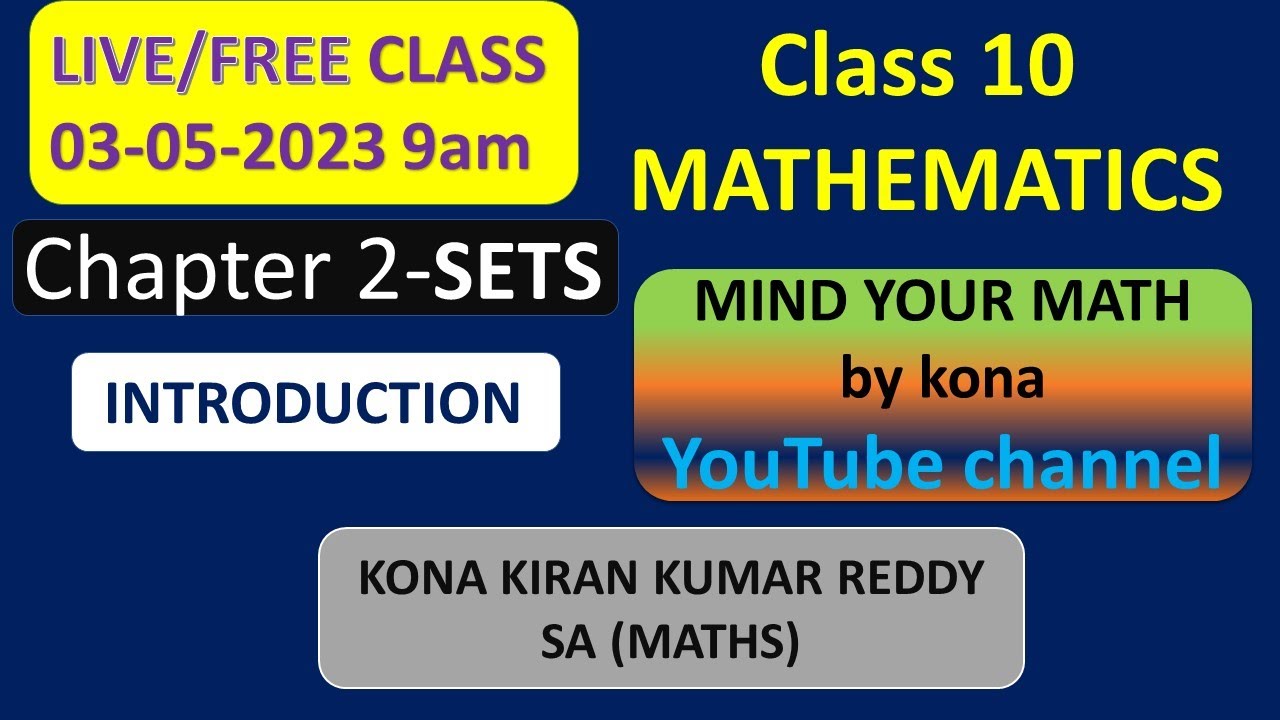 Ap Class 10 Maths Chapter 2 Sets Introduction Youtube