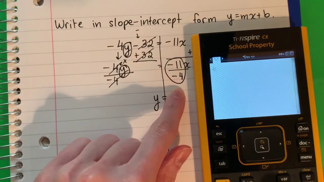 Convert To Slope Intercept Form 4y 32 11x YouTube Convert To Slope Intercept Form 4y 32 11x YouTube