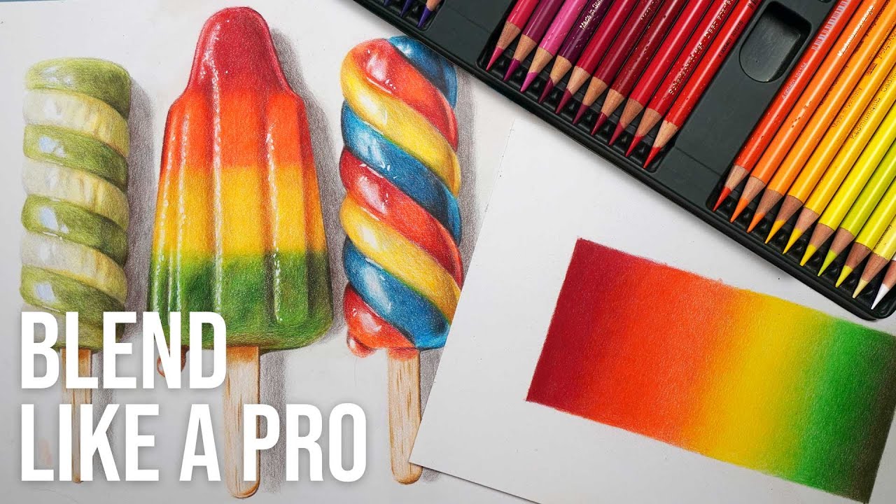How to BLEND Polychromos COLORED PENCILS - YouTube