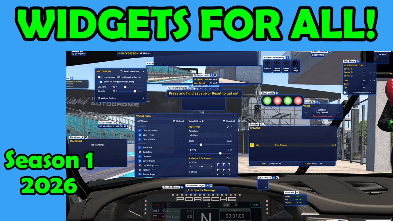 iRacing New Widget UI Explained | Season 1 2026 HUD Setup ...