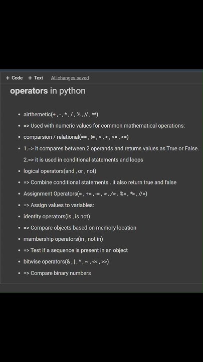 Operator In Python Tech Pycoders Operator Youtubeshorts Youtube Ytshorts Coading