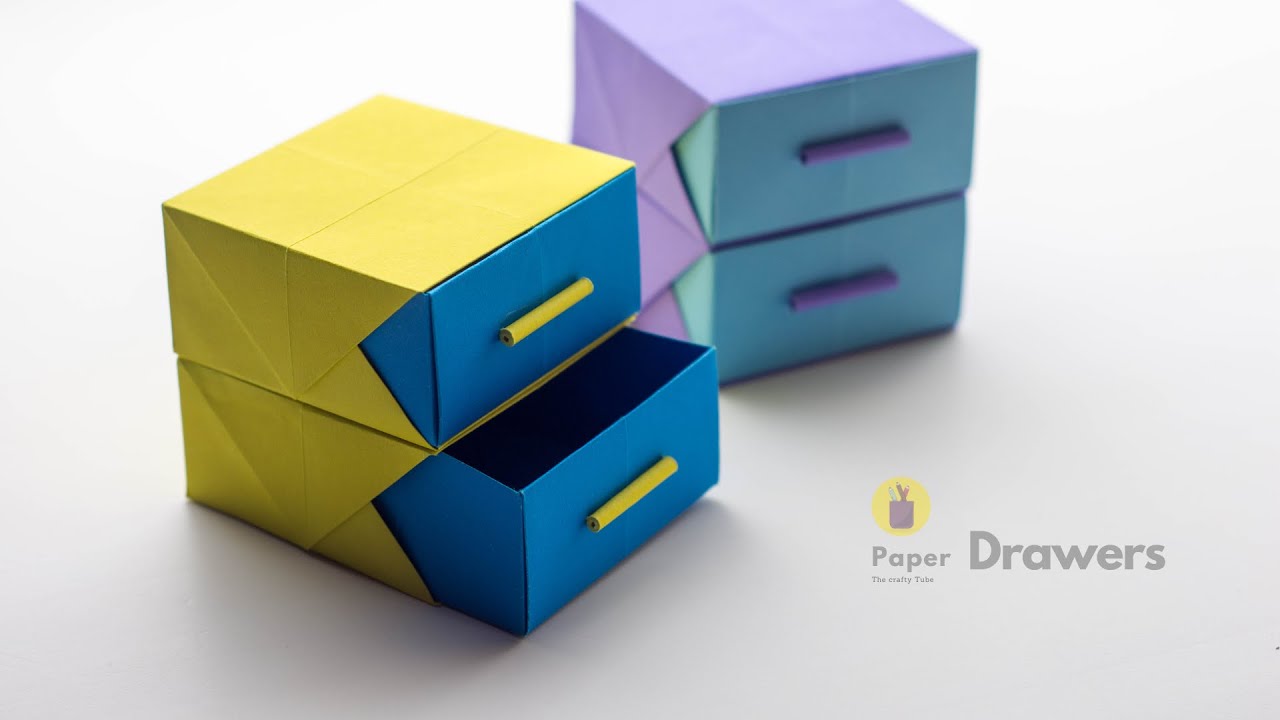 DIY Mini Paper Drawers | Desk Organizer | Paper Craft DIY - YouTube