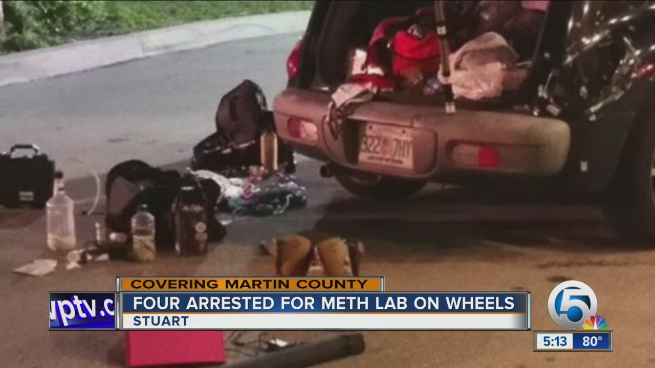 Four arrested for meth lab on wheels in Stuart, Florida - YouTube
