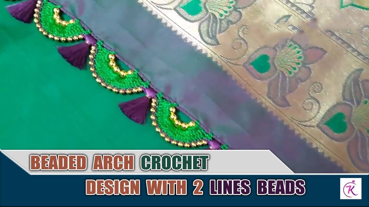 Beaded Arch Crochet Design With 2 Lines Beads | Must Try for Perfect ...