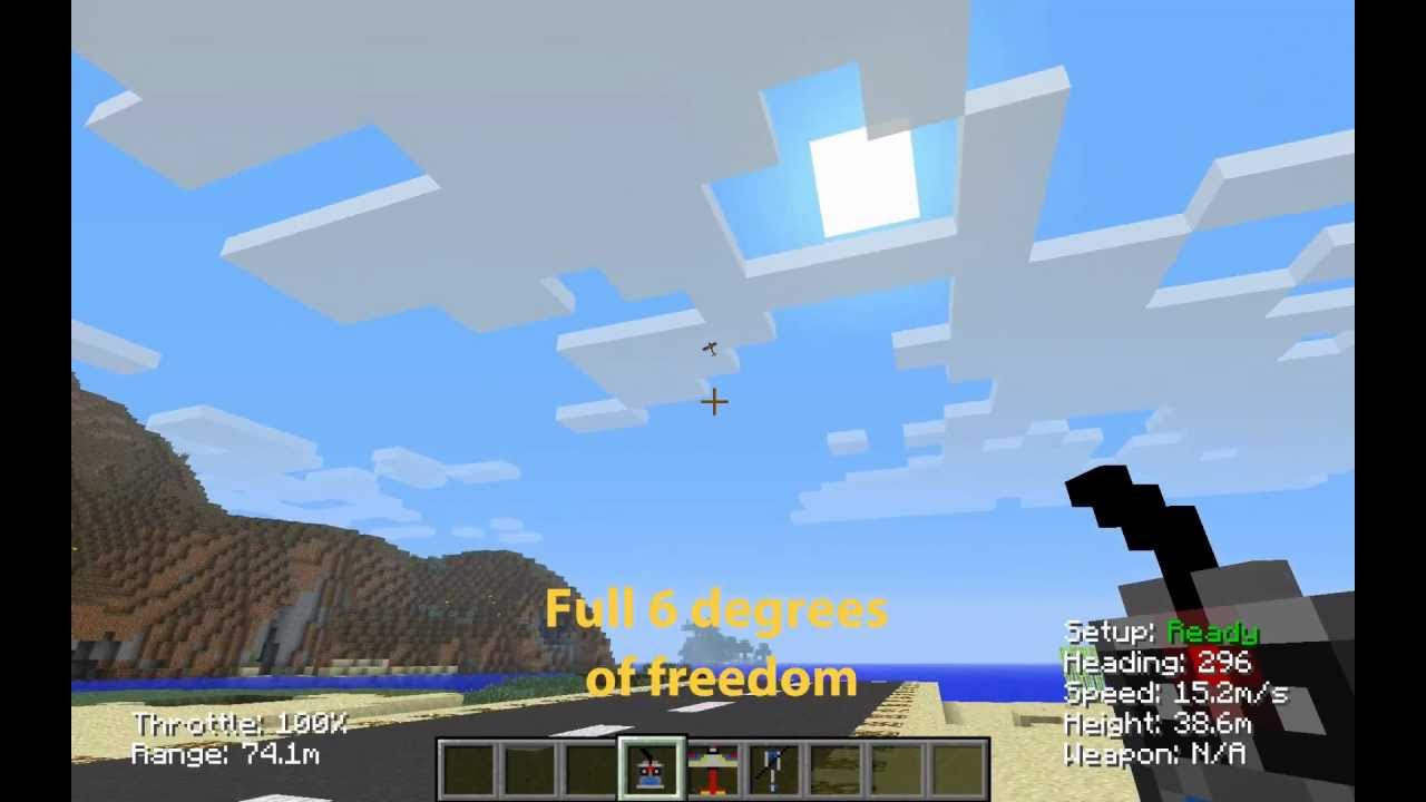 Minecraft RC Mod - New flight dynamics demonstration - YouTube