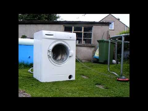 washing machine destroyed with a brick - YouTube