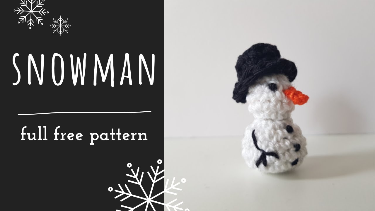 Mini snowman | full free crochet pattern - YouTube